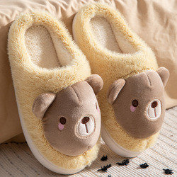 Custom cartoon cute big bear shape factory price women winter warm soft plush home indoor shoes in stock