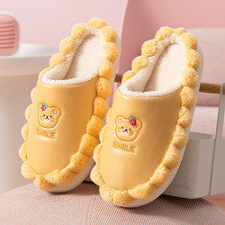 Best price comfort warm home slippers hot sale custom delicate plush cute cartoon vamp home indoor shoes female