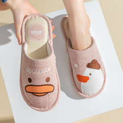 Custom cartoon Goodluck Duck shape home shoes ladies winter closed toe PVC material anti-slip slippers