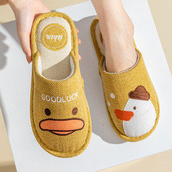 Custom cartoon Goodluck Duck shape home shoes ladies winter closed toe PVC material anti-slip slippers