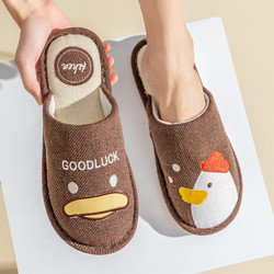 Custom cartoon Goodluck Duck shape home shoes ladies winter closed toe PVC material anti-slip slippers