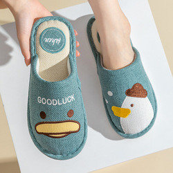 Custom cartoon Goodluck Duck shape home shoes ladies winter closed toe PVC material anti-slip slippers