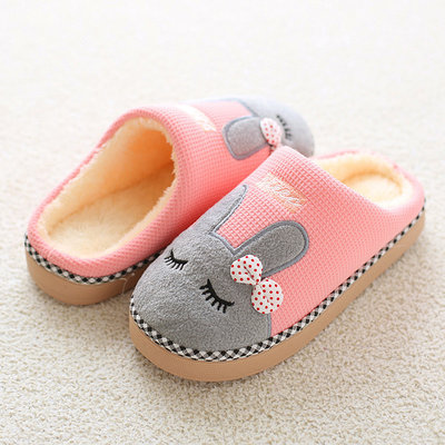 Autumn winter home indoor shoes cute rabbit shape warm cartoon thick bottom plush slippers for men and women