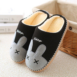 Autumn winter home indoor shoes cute rabbit shape warm cartoon thick bottom plush slippers for men and women