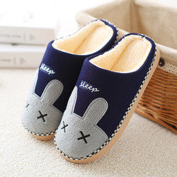 Autumn winter home indoor shoes cute rabbit shape warm cartoon thick bottom plush slippers for men and women