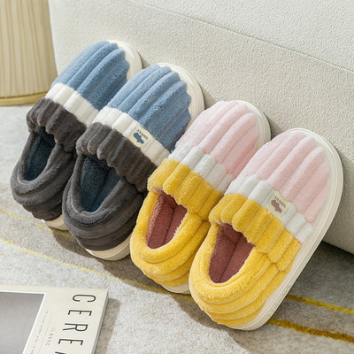 New product all-inclusive slippers women warm indoor home daily use couple winter thick bottom plush bedroom shoes