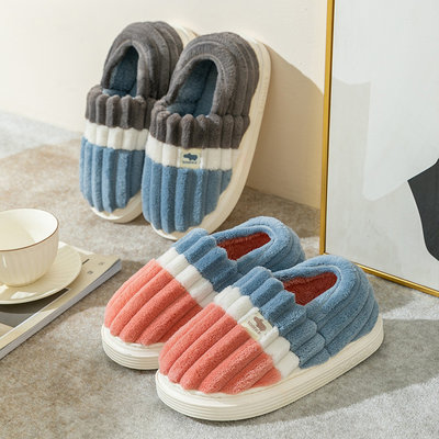 New product all-inclusive slippers women warm indoor home daily use couple winter thick bottom plush bedroom shoes