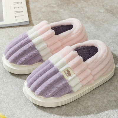 New product all-inclusive slippers women warm indoor home daily use couple winter thick bottom plush bedroom shoes