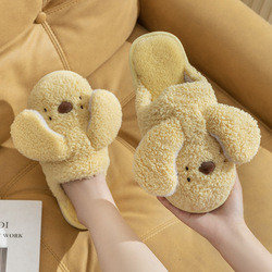 Cute cartoon home slippers factory price ladies winter soft plush warm bedroom shoes for women and male