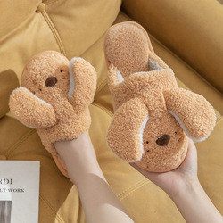 Cute cartoon home slippers factory price ladies winter soft plush warm bedroom shoes for women and male