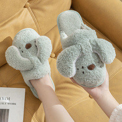 Cute cartoon home slippers factory price ladies winter soft plush warm bedroom shoes for women and male