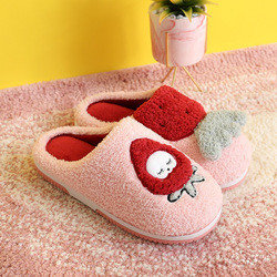 Cute cartoon slippers female indoor and outdoor warm winter home couple soft plush cheap bedroom shoes