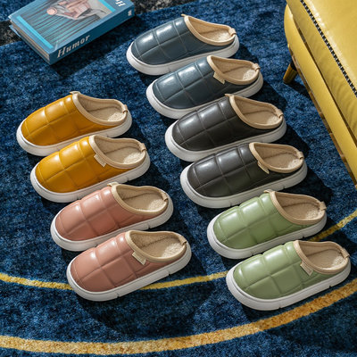 Factory price PU Leather upper slippers wholesale flexible comfort Thick Bottom winter fashion female bedroom shoes