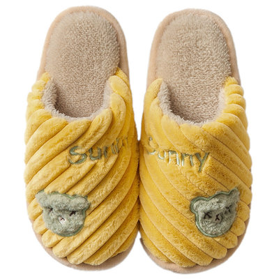 Wholesale EVA material soft sole Hard-Wearing autumn winter slippers ladies factory price delicate plush home shoes