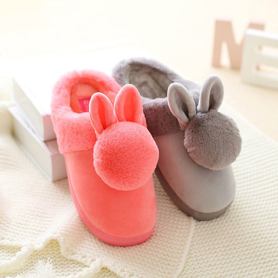 wholesale Ladies thick-soled breathable home slippers cartoon cute non-slip plush indoor shoes winter