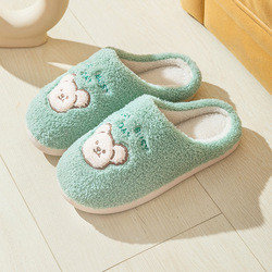 wholesale New women winter warm home cartoon cute bear slippers soft plush anti-slip couple house shoes