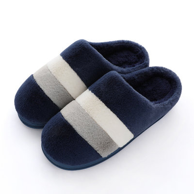 Slippers winter couple new fashion simple style plus plush warm ladies thick-soled non-slip home indoor shoes