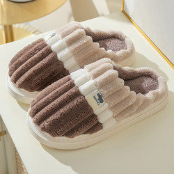 Winter warm breathable slippers ladies delicate plush house slipper for women and men anti-slip Home indoor Shoes