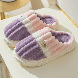 Winter warm breathable slippers ladies delicate plush house slipper for women and men anti-slip Home indoor Shoes