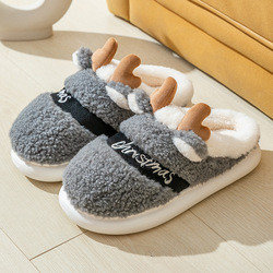 New 2021 cartoon home indoor slippers winter Christmas deer cute thick-bottomed warm couple shoes supplier