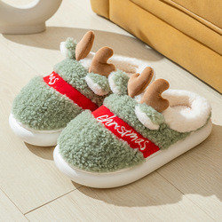 New 2021 cartoon home indoor slippers winter Christmas deer cute thick-bottomed warm couple shoes supplier