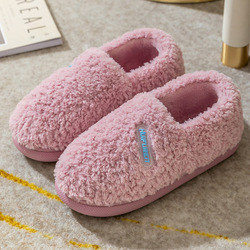 Winter soft and delicate plush slippers full bag women's simple style indoor and outdoor warm anti-slip couple shoes