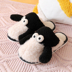 Cartoon cute sheep shape cheap bedroom slippers winter warm thicken soft plush couple home indoor shoes