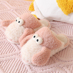 Cartoon cute sheep shape cheap bedroom slippers winter warm thicken soft plush couple home indoor shoes