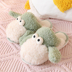 Cartoon cute sheep shape cheap bedroom slippers winter warm thicken soft plush couple home indoor shoes
