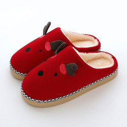 2021 new cartoon deer shape couple slippers hot sale winter ladies cute warm soft plush non-slip household shoes