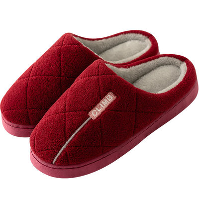 Hot selling warm home slippers women winter fashion soft fluffy non-slip couple bedroom shoes wholesale