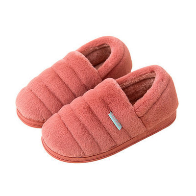Winter new design delicate plush slippers for men and women thick-soled couple warm non-slip home indoor shoes