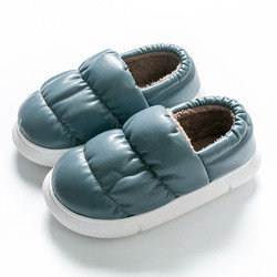 Custom slippers new female winter plush lining warm couple waterproof non-slip home indoor shoes in stock