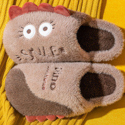 2021 new female beautiful and practical winter Thermal fluff home indoor shoes lightweight soft sole slippers