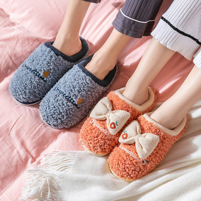 Home Comfort Warm slippers hot sale cute winter Thick Bottom Hard-Wearing and anti-slip household shoes women