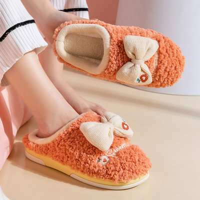 Home Comfort Warm slippers hot sale cute winter Thick Bottom Hard-Wearing and anti-slip household shoes women