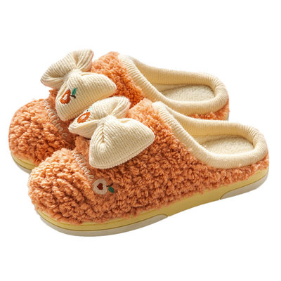 Home Comfort Warm slippers hot sale cute winter Thick Bottom Hard-Wearing and anti-slip household shoes women