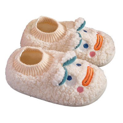 New Design Slippers Women Winter Cute Cartoon Fashion Trend Students Girls Home Plush Bag Heel Slippers Men