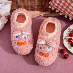 New Design Slippers Women Winter Cute Cartoon Fashion Trend Students Girls Home Plush Bag Heel Slippers Men