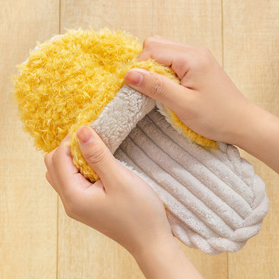 Plush Slippers Thick Bottom Warm Soft Home Women Home Winter Couple Style Simplicity Anti-Slip House Shoes Men
