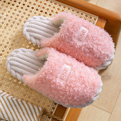 Plush Slippers Thick Bottom Warm Soft Home Women Home Winter Couple Style Simplicity Anti-Slip House Shoes Men