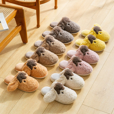 2021 Cartoon Slippers Women Cute Plush Warm Soft Home Thick Bottom Indoor Winter House Shoes Men Wholesale chunky shoes