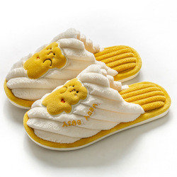 Fashion Trend custom cute cartoon bear shape women winter slippers delicate plush cheap bedroom shoes with best price