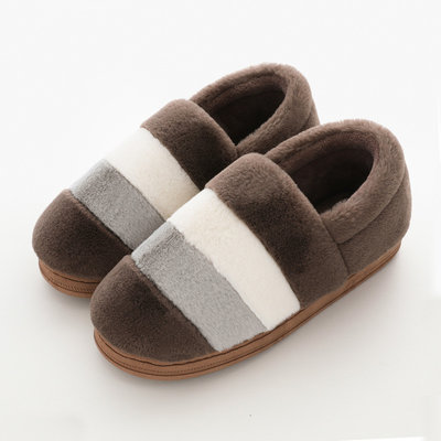 New design simple style warm slippers women winter models 2021 non-slip soft plush couple bedroom shoes