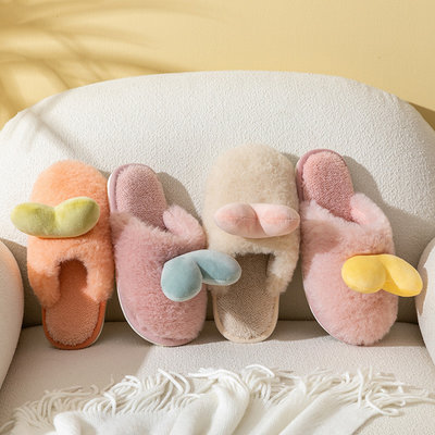 High quality winter warm cheap bedroom slippers female lightweight cute cartoon custom home shoes in stock