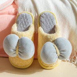 Women new design cartoon bow home shoes autumn winter factory price breathable fabric slippers in stock
