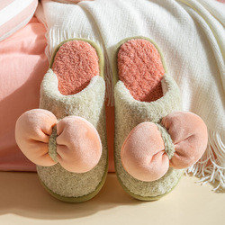 Women new design cartoon bow home shoes autumn winter factory price breathable fabric slippers in stock