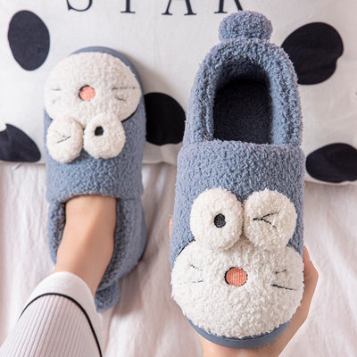 Wholesale 2021 new thermal cheap bedroom slippers for women and male cartoon comfortable home shoes autumn winter