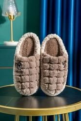 Winter Slippers Home Women Indoor Couple Style Thick Bottom Warm Anti-Slip Plush Closed Toe House Men TOTOSN
