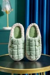 Winter Slippers Home Women Indoor Couple Style Thick Bottom Warm Anti-Slip Plush Closed Toe House Men TOTOSN